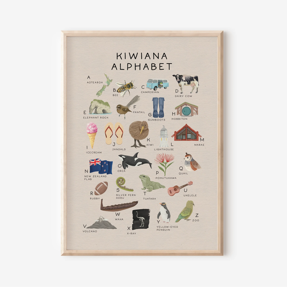 Kiwiana Alphabet | Art Print – Miss Vintage